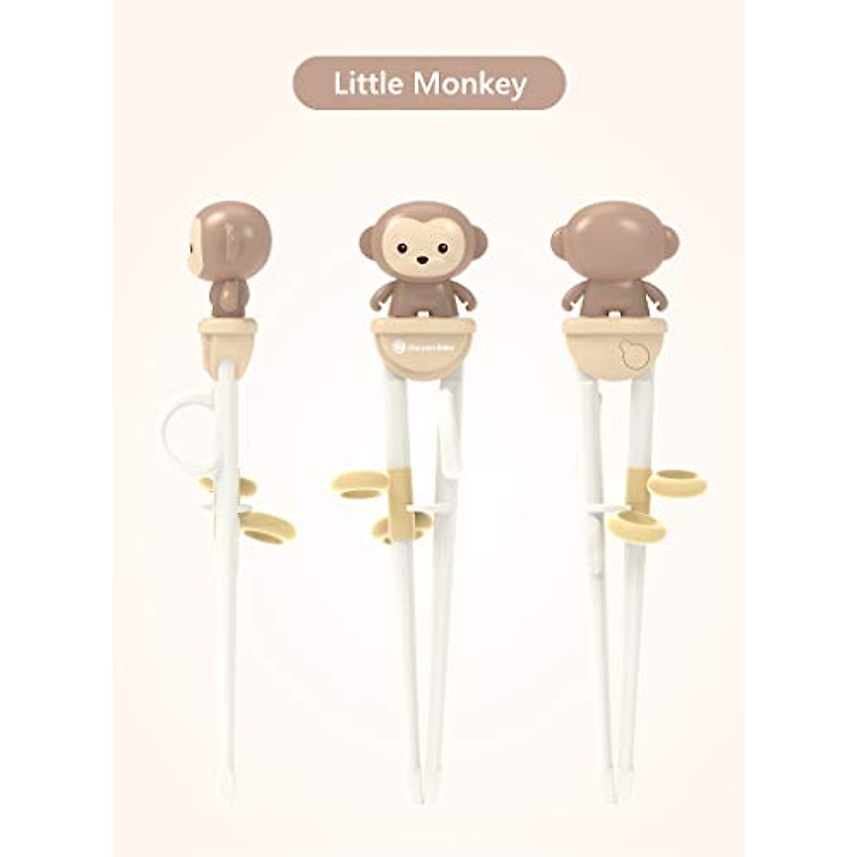 Goryeo Baby Toddler Utensils Stainless Steel Kids Silverware Set with Kids Training Chopsticks and Baby Spoon and Fork for Self Feeding Learning with Case (3PCS)(Brown)