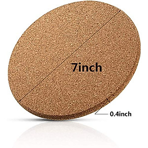 Aligeneral 8-Pack Cork Trivet Set, Cork Coasters- Round Corkboard Placemats Kitchen Hot Pads for Hot Pots, Pans, and Kettles, 7 x 7 x 0.4 Inches