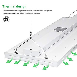 FAITHSAIL 4FT Linear LED High Bay Shop Light, 220W, 26500LM, 5000K, Industrial LED Warehouse Lighting, 4 Foot Indoor Aisle Area Workshop Garage Highbay LED Lights, 4 Lamp Fluorescent Equivalent