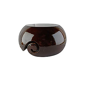 IBLAY Wooden Yarn Bowl Holder Rosewood - Knitting Bowl with Holes Storage - Crochet Yarn Holder Bowl - Perfect for Women Gift