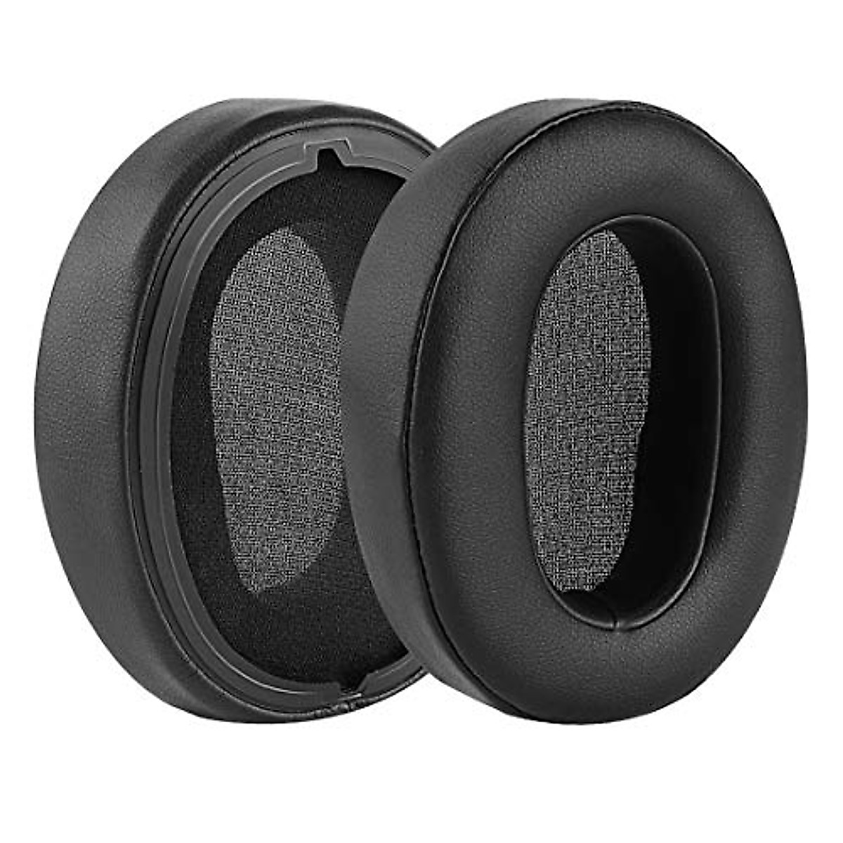 Geekria QuickFit Protein Leather Replacement Ear Pads for Sony WH-XB900N Headphones Earpads, Headset Ear Cushion Repair Parts (Black)