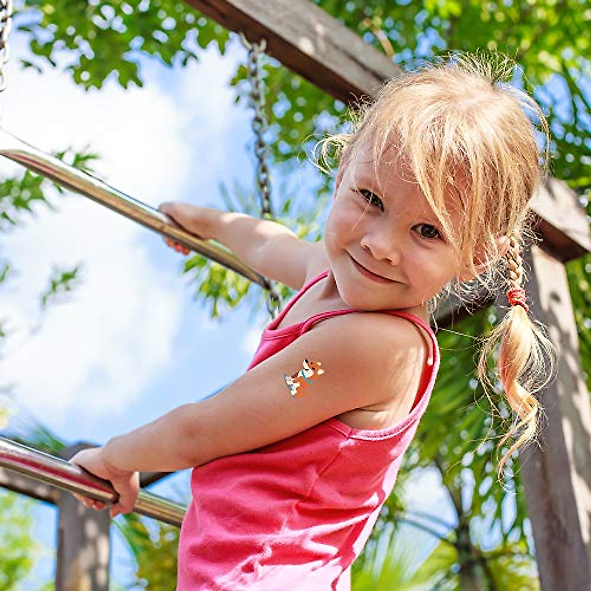 Fiomia Dogs Temporary Tattoo cartoon Sticker Face Decal Body Glitter for children kids girls Waterproof Removable 54 Designs 3 Sheets