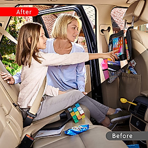 Helteko Backseat Car Organizer (Pack of 2) Booster Car Seat Protector (Pack of 2), Black