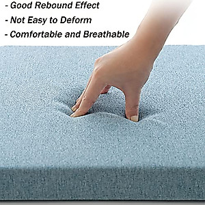 FAJIAYI 5cm Thick Bench Cushion for Indoor Outdoor Furniture 2 3 Seats Long Garden Chair Cushion Patio Bench Swing Cushion Mat for Wooden Bench Cushion, 60x30x5cm, Gray-2