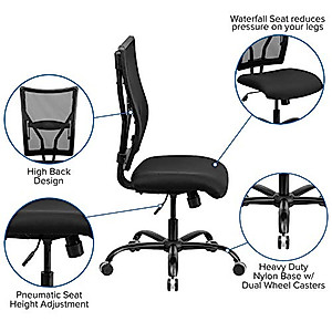 Flash Furniture HERCULES Series Big & Tall 400 lb. Rated Black Mesh Executive Swivel Ergonomic Office Chair