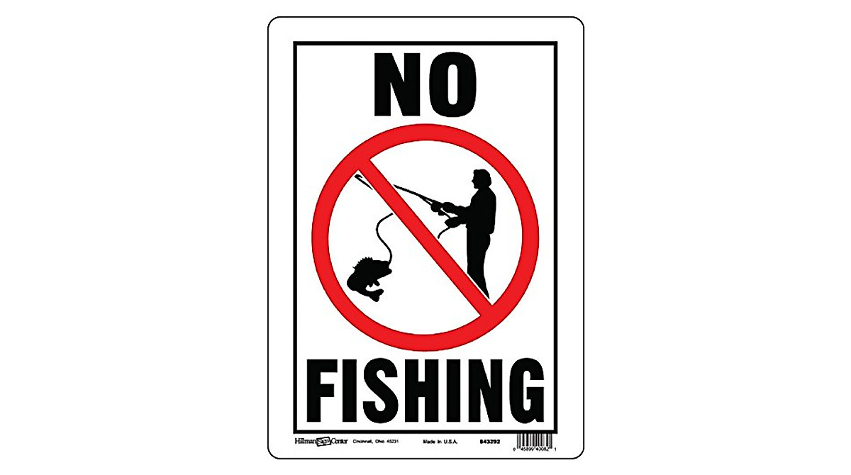 10x14 No Fishing Sign - Durable Aluminum & High Visibility
