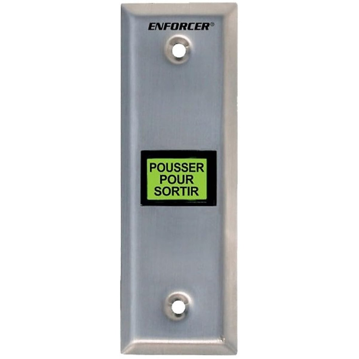 Seco-Larm SD-7103GC-PTQ Enforcer Slimline Illuminated RTE Plate with Built-in Timer, Square Illuminated Push Button with Caption "PUSH TO EXIT", Long-life green LED 12/24 VAC/VDC (~35,000hr)