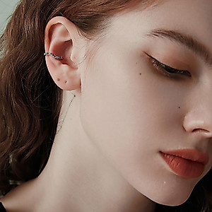 Colorful CZ Wave Ear Cuffs Cartilage Earrings S925 Sterling Silver Rainbow Crystal Rhinestone Non Piercing Clip On Wrap Earring Hypoallergenic Jewelry Gifts for Women