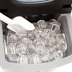 Avanti Ice Maker Portable Countertop Design Makes 33 Pounds of Ice Cubes in 24 Hours, Self Cleaning, Includes Scoop, Black