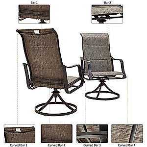 Romayard 2 PCS Bistro Bar Stools Swivel Outdoor Chairs Patio Dining Chair Metal Patio Furniture