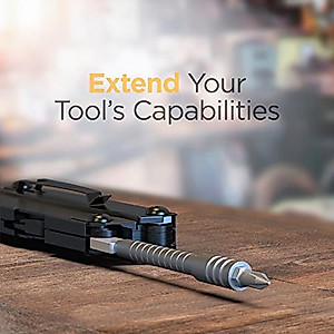 Galvanox Multi-tool Bit Driver Extender - Compatible with Leatherman Skeletool/Surge/MUT/Wave Plus and Signal Bits set, Multitool Kit add-on accessory (420 Stainless Steel)
