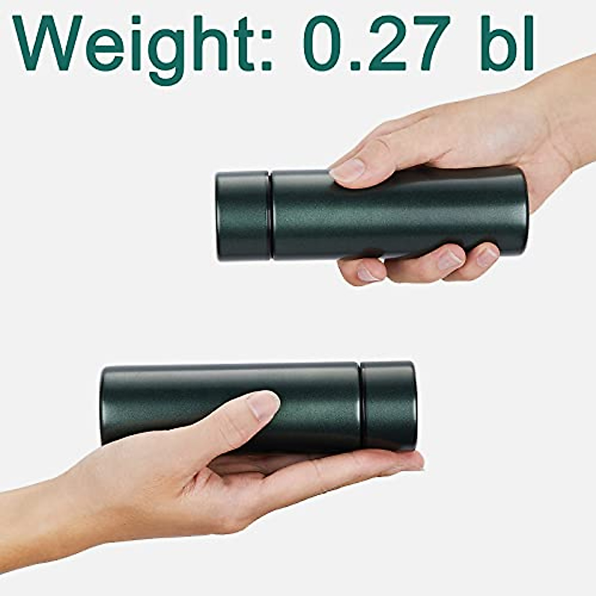 Cute Thermos Water Bottle - 5 Oz Mini Insulated Stainless Steel Bottle - Keeps Cold for 12 hours, Hot for 6 hours, Perfect for Purse or Kids Lunch Bag (Emerald Green)