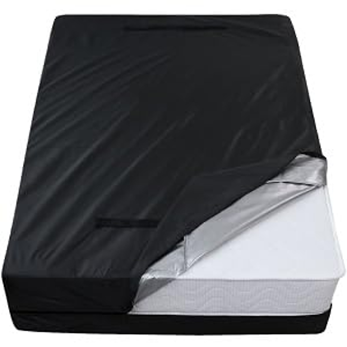 Mattress Bags for Moving and Storage, Heavy Duty Twin Mattress Bag with 4 Strong Handles, 100% Waterproof Mattress Cover/Protector for Moving Twin Size, Reusable Thick Tarp, Black