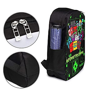 Cute-Ge-Ometry USB Backpack 17 in Shoulders Bags Laptop School Knapsack Daypacks Travel Women Men