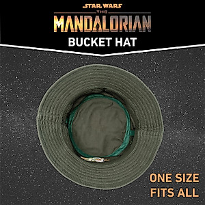 Star Wars Grogu Bucket Hat, The Mandalorian Packable Travel Hat, Wide Brim Summer Hat, Green, One Size