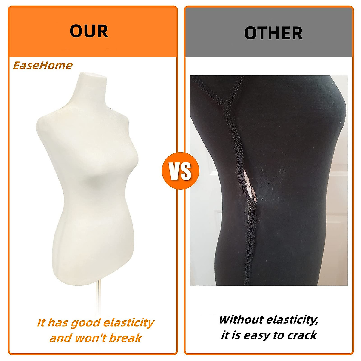 Female Dress Form Mannequin Torso,Height Adjustable Mannequin Stand, Realistic Model Display Body Stand Metall Base Clothing Forms, Beige