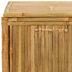TIFITGO Asomie Patio Storage Box 23.6"x20.5"x21.7" Bamboo Indoor stockage bin home chest house tank Outdoor Furniture Outdoor Storage Boxes US Stock Fast Shipment Black