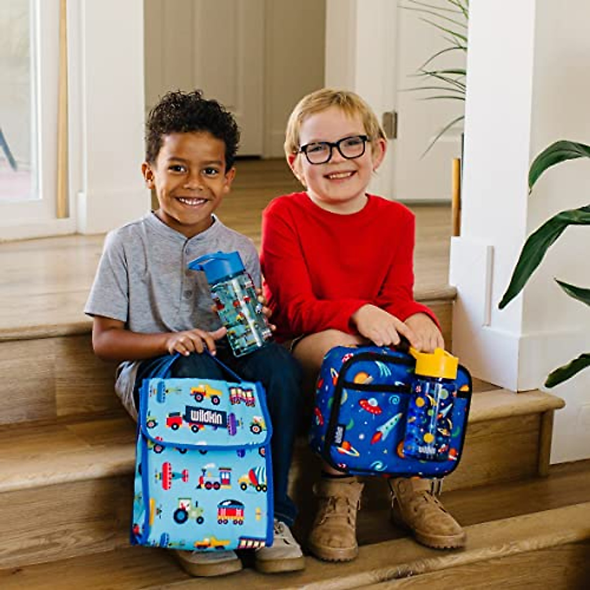 Wildkin Kids Insulated Lunch Bag for Boys & Girls, Reusable Lunch Bag is Perfect for Daycare & Preschool, Ideal for Packing Hot or Cold Snacks for School & Travel Lunch Bags(Trains, Planes and Trucks)