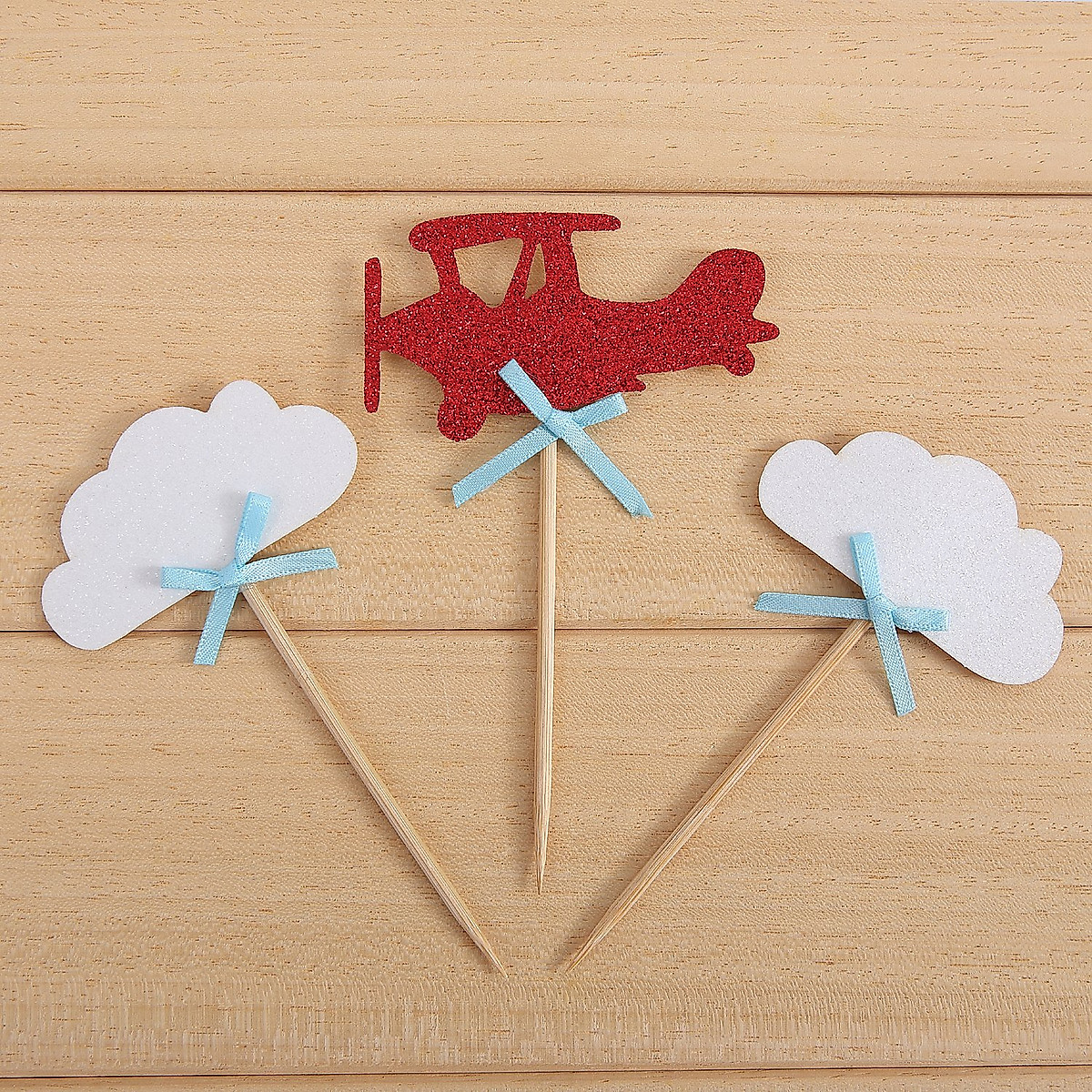 24 Pack White Cloud Cupcake Toppers Kids' Birthday Party Decors - by Giuffi