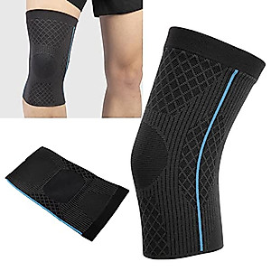 Chiwe Knee Compression Sleeve, Breathable Antislip Knee Brace Redece Injury for Sports(L)