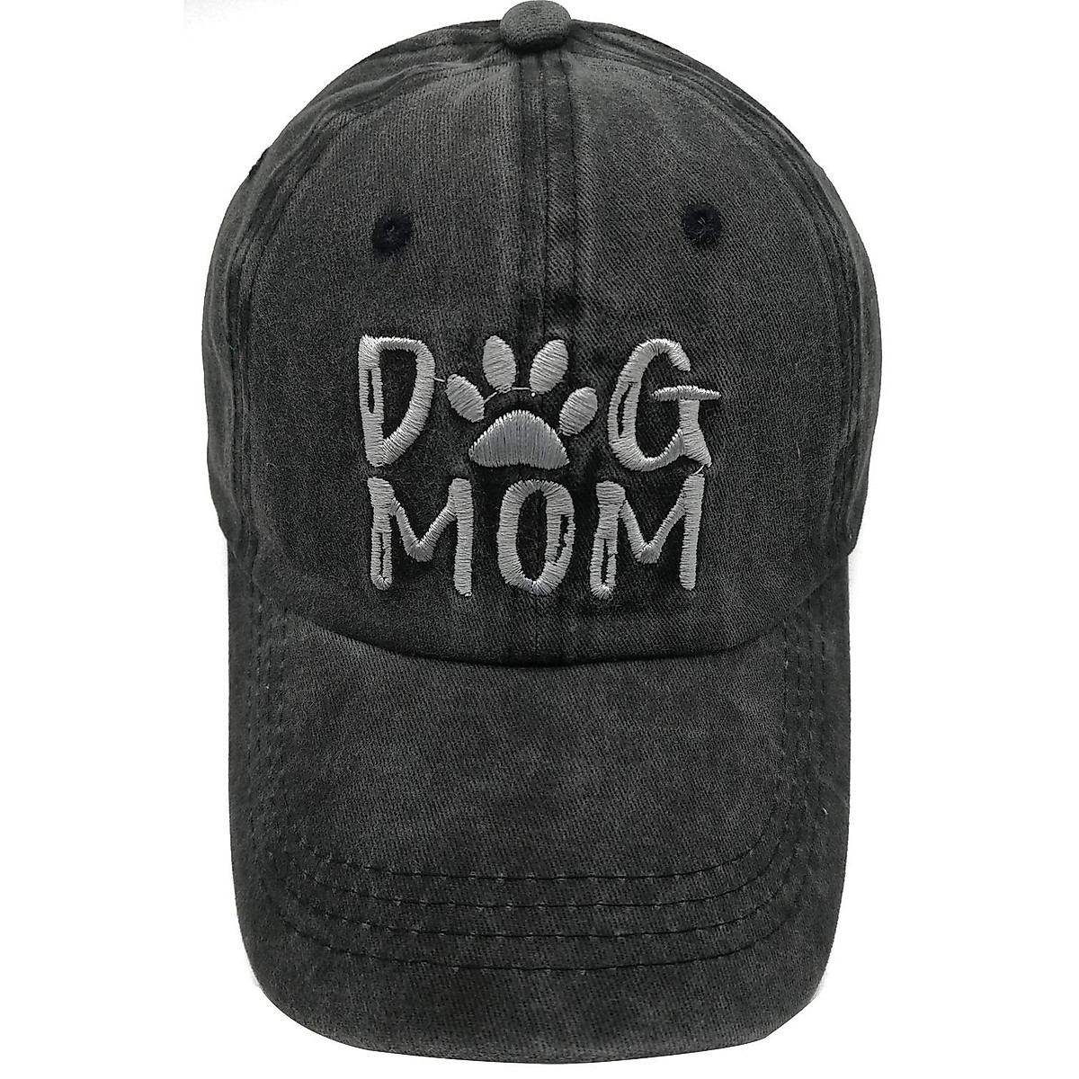 OASCUVER Denim Fabric Adjustable Dog Mom Ponytail Hat Fashion Baseball Cap