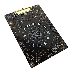 NUOBESTY Plastic Folders 4pcs Size Low Office Decorative Pattern Clipboard Storage for Nurses Profile Paper Case Exam Board with Letter Teacher Document Holder Conference File