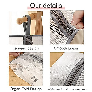 Veki Clear Waterproof Shoe Storage Bag for Travel and Daily Use Large Foldable Transparent Shoes Storage Packing Organizers Pouch with Zipper and Rope for Men Women (Pink)