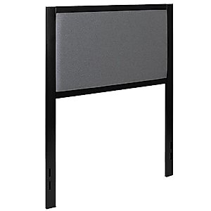 Flash Furniture Melbourne Metal Upholstered Twin Size Headboard in Dark Gray Fabric
