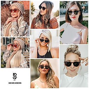 SOJOS Small Round Classic Polarized Sunglasses for Women Men Vintage Style UV400 Lens SJ2113, Tortoise/Grey