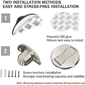 304 Stainless Steel Ground Suction,Floor Mount Magnet Door Stopper - Invisible Magnetic Door Stop, Magnets Door Stops Wall Prop Hold Open Doorstop,for Home Office Bedroom Door Stop (Silver)