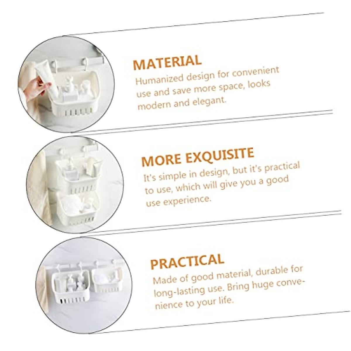 BESPORTBLE Hanging Storage Basket Toy Baskets Tub Organizer for Bathtub Bath Toy Storage Basket Shower Head Bathroom Organizer Bathroom Pantry Holder Shower Supply Hanging Shower Basket