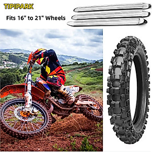 TIPIPARK 3 Pcs Bike Tire Levers - Motorcycle Tire Spoons Iron Set Dirt Bike Tire Changing Tools 10" Lengthen Premium Stainless Steel Repair Tube for Motorcycles Electric Bicycles Mountain Dirtbike