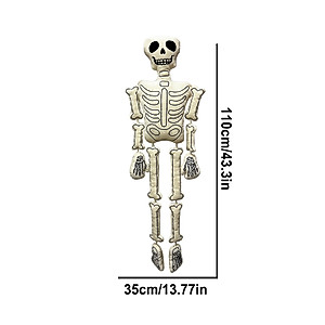 Halloween Plush Skeleton, 110cm/43 Inch Skeleton White Bone Plush Doll, White Bone Skeleton Plush Skeleton Doll, Skeleton Pillow Ornament Stuffed Skeleton Halloween Decor