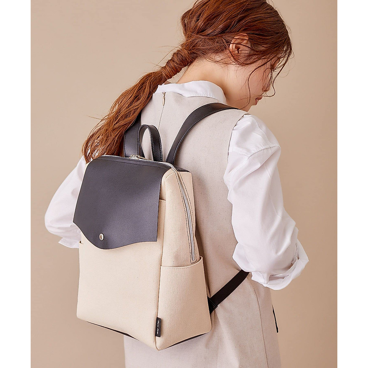 legato largo(レガートラルゴ) Women Backpack, Ivory/Black