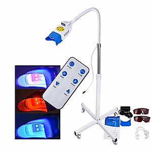 Fencia Teeth Whitening Light, Mobile Dental Teeth LED Whitening Lamp Professional, Oral Care Teeth Whitening Machine LED Cold Bleaching Accelerator Tooth Whitener Blue/Red Light System
