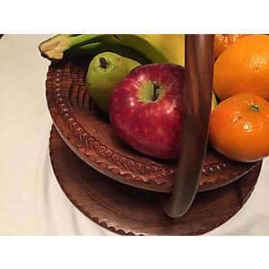 Special DAY Wedding LOVE Gift Wooden Collapsible Fruit Basket (12"x12"x12") Elegant Wooden Foldable Fruit Basket Circular Hand Crafted Valentine Day Gift