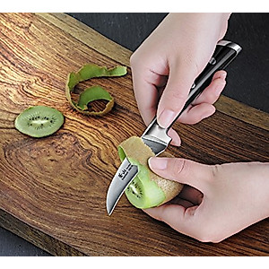 Cangshan TS Series 1020625 Swedish 14C28N Steel Forged 2.75-Inch Peeling Knife and Wood Sheath Set