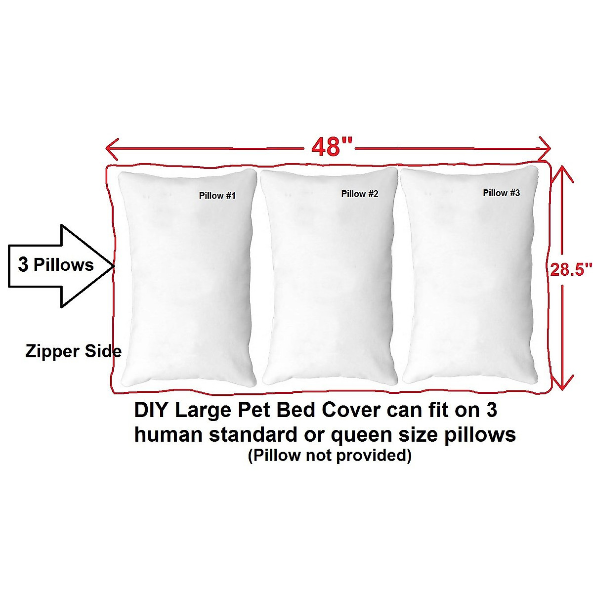 Dogbed4less Do It Yourself DIY Pet Bed Pillow Duvet Suede Cover + Waterproof Internal case for Dog/Cat at Large 48"X29" Gray Color - Covers only