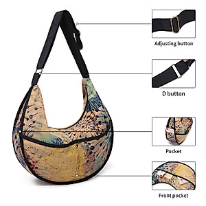 OPQRSTU Womens Hippie Large Sling Shoulder Boho Handbag canvas Crossbody Bags (Purple)