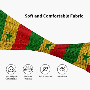 Senegal Wooden Texture Senegalese Flag Sports Headbands Unisex Yoga Non-Slip Quick-Drying Workout Hairband