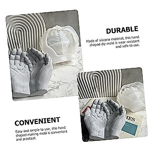 COHEALI Silicone Makeup Brush Ashtray Mold Concrete Epoxy Silica Gel DIY Tray Mold DIY Pot Mold Silicone Hand Shaped Mold Hand Model Epoxy Resin The Dish Manual Bracket DIY Epoxy Mold