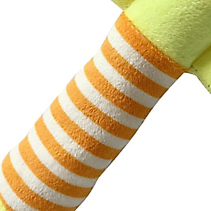 Dog Plush Toy,Cute Striped Animal with 4 Legs Squeaky Dog Chew Toy,Bite Resistant Sound Design Cute Appearance Stuffed Animal Toy Decoration for Pet Dog Cat Teeth Grinding Cleaning Duck(Duck)