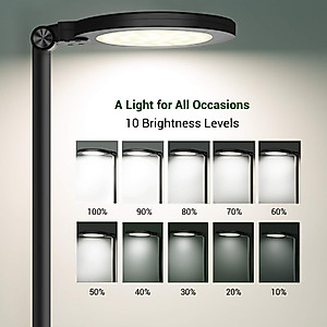 Desk Lamp, JUKSTG 64 pcs LEDs Eye-Caring Table Lamps, 10 Brightness Levels with 5 Lighting Modes LED Desk Light, Dimmable Office lamp with Touch-Sensitive Control, 10 W Reading Lamp,Black