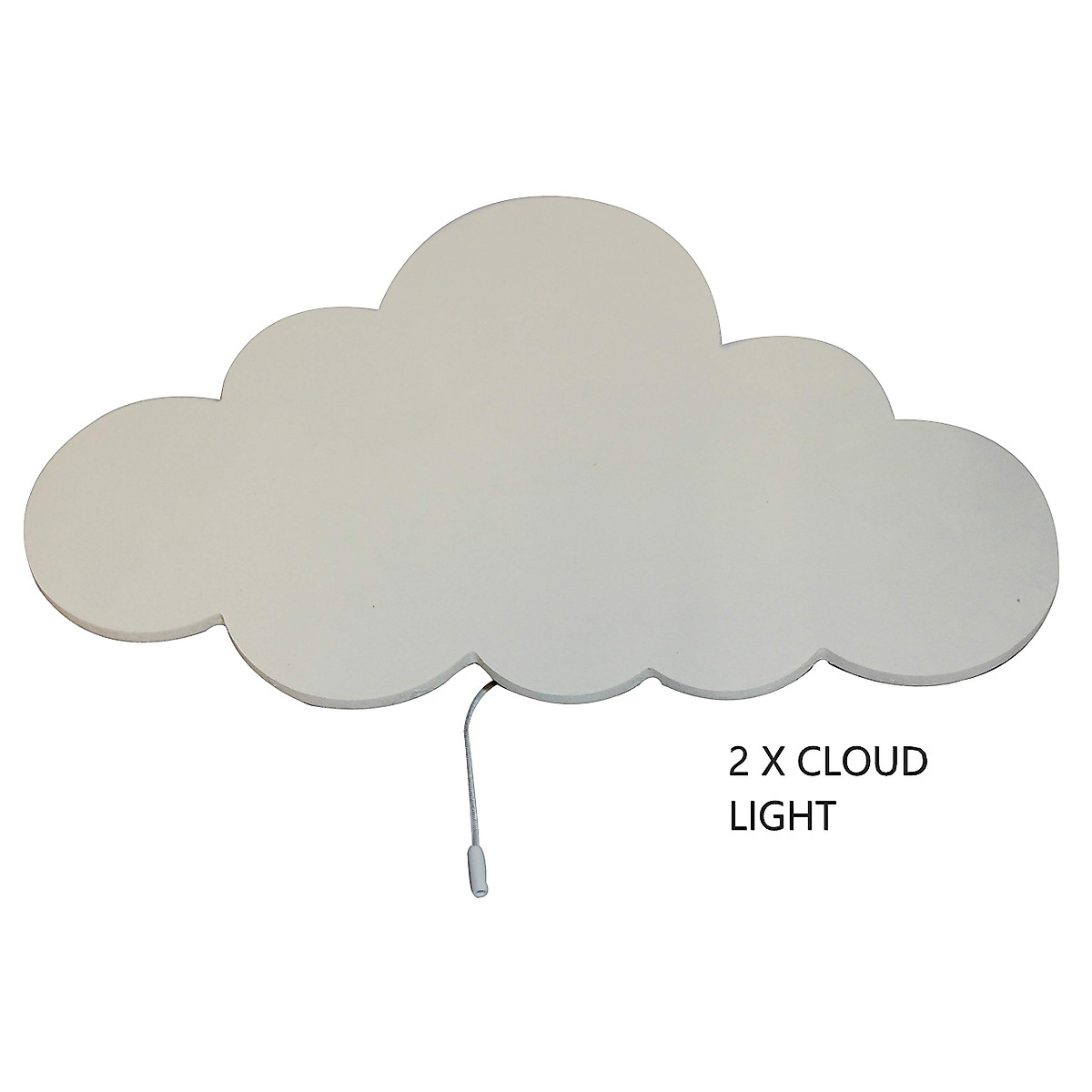 2X Cloud+1 Moon Wall Light, + Silver Star Stickers, Nursery Room Decor Wall Light Set of 3 Wooden Wall Light with LED, 100pcs Silver Star Wall Decals Gift!