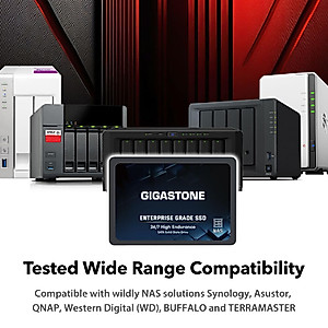 Gigastone Enterprise SSD 1TB NAS SSD Drive Cache (2-Pack) 24/7 Durable TLC High Endurance Business Server Data Center RAID Network Attached Storage 2.5" SATA Internal Solid State Hard Drives