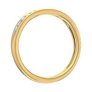 1/5 Carat Channel Set Diamond Wedding Band Ring in 10K Yellow Gold (Ring Size 7)