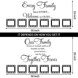 Family Wall Stickers Contains 12 Pieces of Picture Frames, Every Family Has a Story Family Wall Stickers Our Family is a Circle Wall Stickers for Living Room Wall Stickers Decor