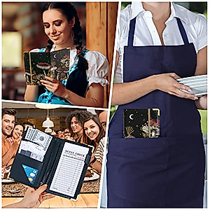 Waitress Book, Server Books for Waitress with Zipper Pocket Black Serving Waiter Book for Waitress Notepad with Money Pocket and Zipper