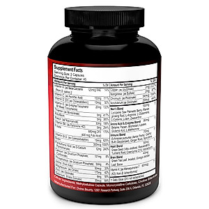 Mens Multivitamin – Daily Multivitamin for Men with Vitamin A C D E K B Complex, Calcium, Magnesium, Selenium, Zinc Plus Heart, Brain, Immune, and Men's Multivitamins – 90 Vegetarian Capsules