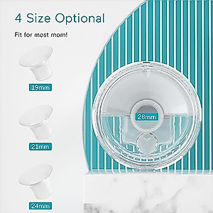 Paruu P10 Hands-Free Breast Pump Wearable, 338mmHg Strong Suction, Low Noise, 4 Modes & 9 Levels, Electric Breast Pump Portable, Smart Display, 19/21/24/28mm Insert/Flange, Easy to Clean, 2 Pack